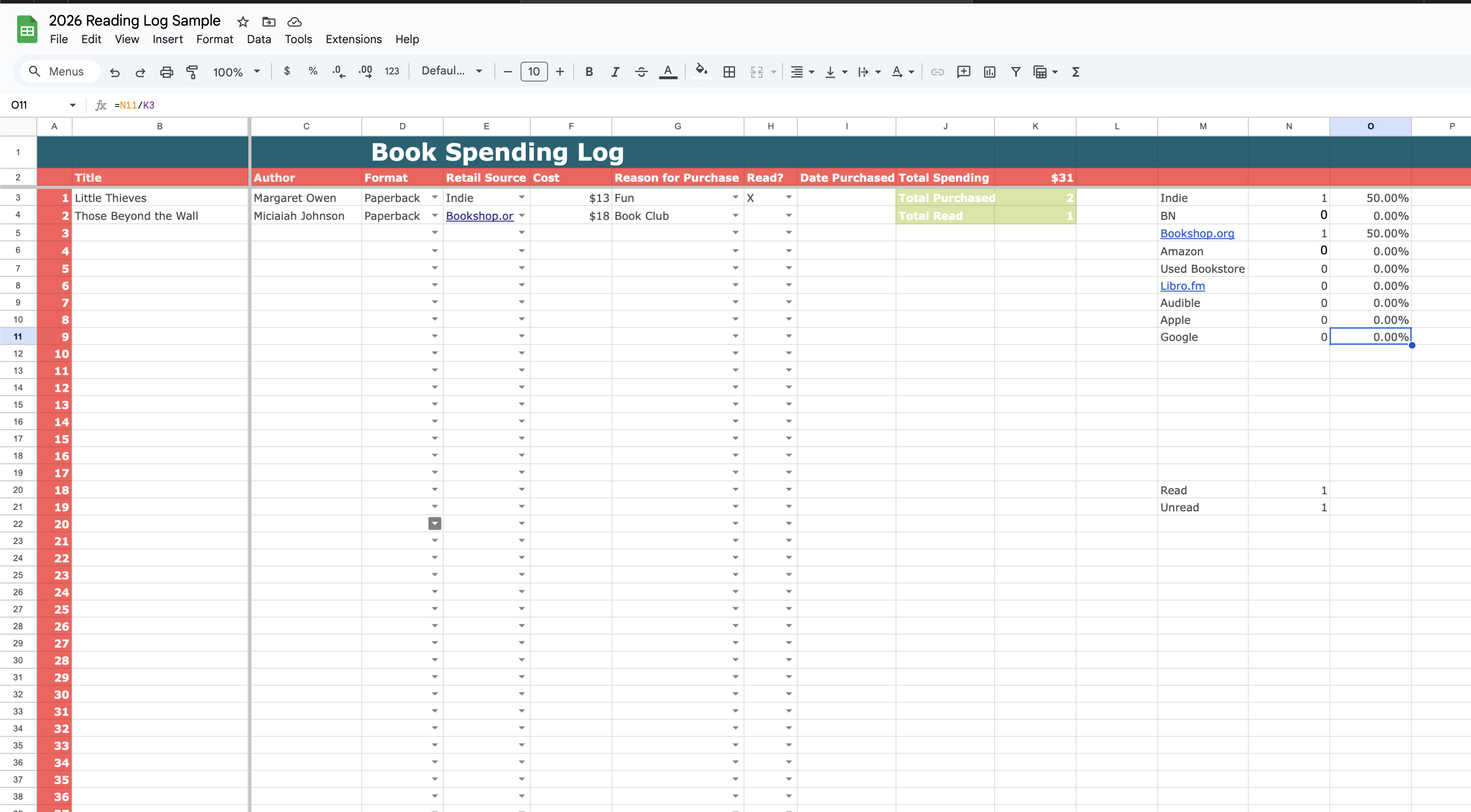 Introducing the 2026 Reading Log! – Tirzah Price
